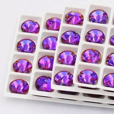 Стразы стеклянные кристаллы Rivoli Astrobox фиолетово-синие 8-14 мм 12mm 5pcs