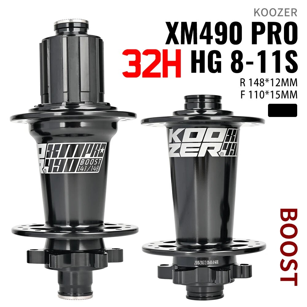 Втулки KOOZER XM490 PRO BOOST для горных велосипедов Black BOOST HG 32H