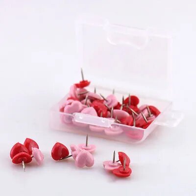 Пластиковые булавки для пробковой доски ALLTU, 50 шт Розовый, red mix pink