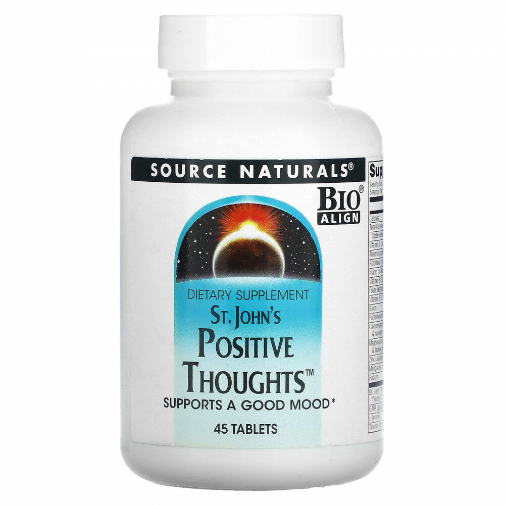 Source Naturals, St. John's Positive Thoughts™, 45 таблеток