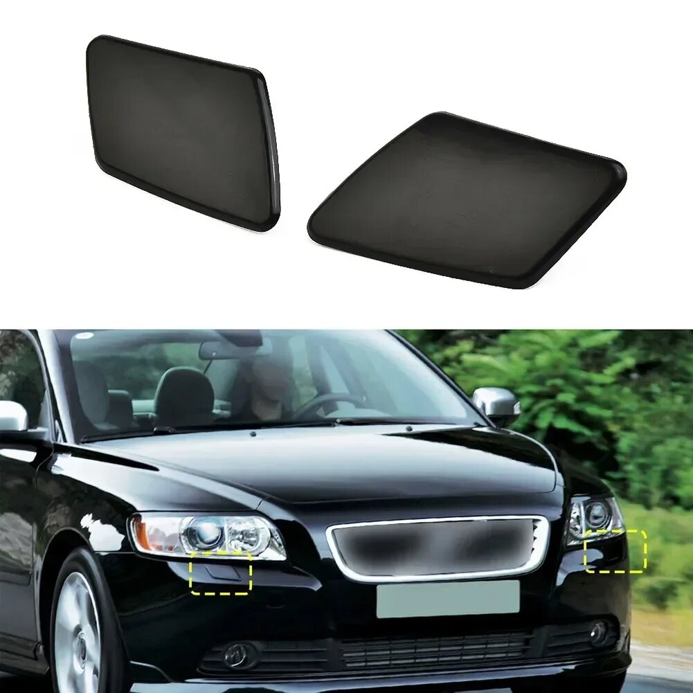 1 пара левый и правый передний бампер, крышка сопла омывателя фар для Volvo S40 V50 2005-2007 39917978 39991799 Автозапчасти