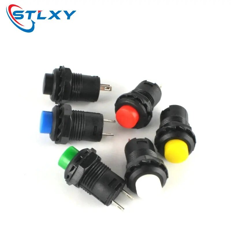 Кнопочный переключатель Stlxy DS-227/228 Red, Momentary, 12 мм