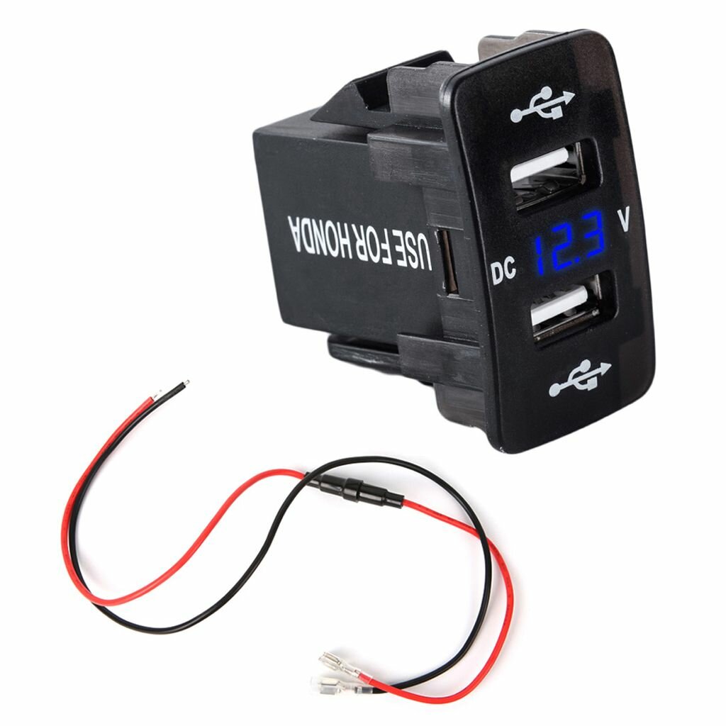 12 В USB-розетка Быстрая зарядка Двойной USB-разъем для зарядного устройства, USB-разъем со светодиодным вольтметром, водонепроницаемый адаптер для автомобильного зарядного устройства