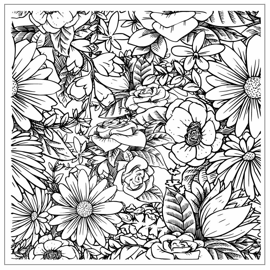 Фоновый силиконовый штамп "Цветы" для скрапбукинга