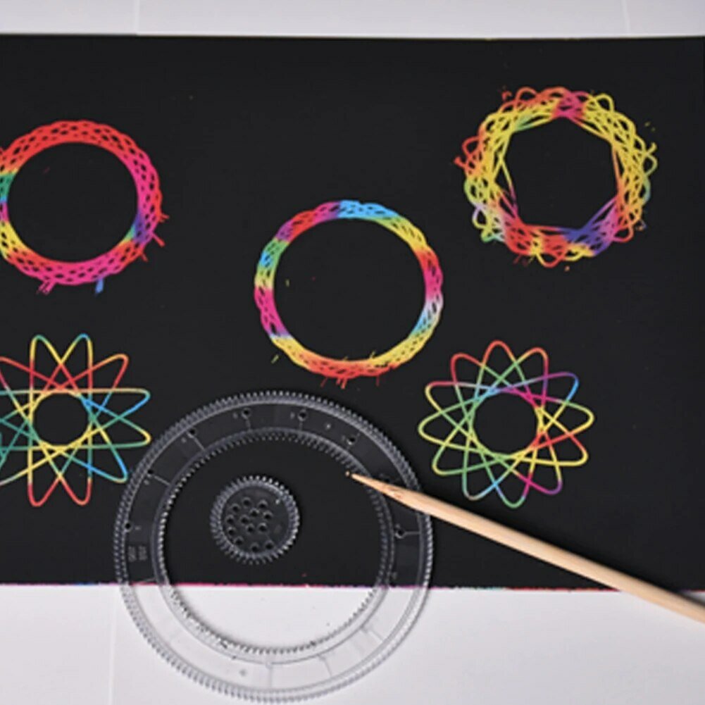 22 шт. Набор игрушек для рисования спирографом, детский набор линеек для рисования, набор шестеренок, линейка для рисования, делюкс-набор, обучающая игрушка для рисования для детей