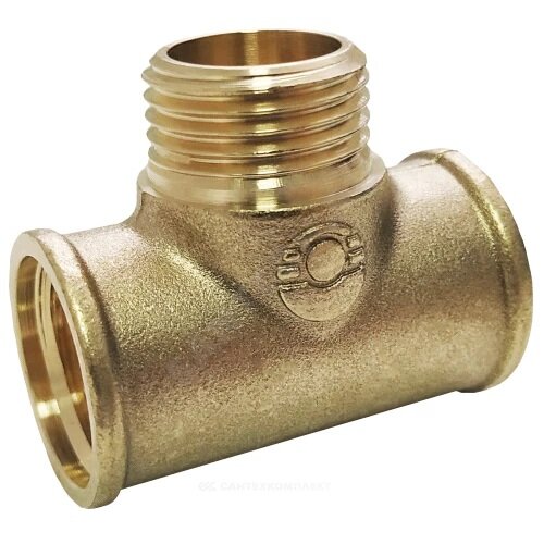 Сантех VALFEX фитинг тройник с переходом на наружную резьбу ВР-НР-ВР 3/4 VF.132. L.034