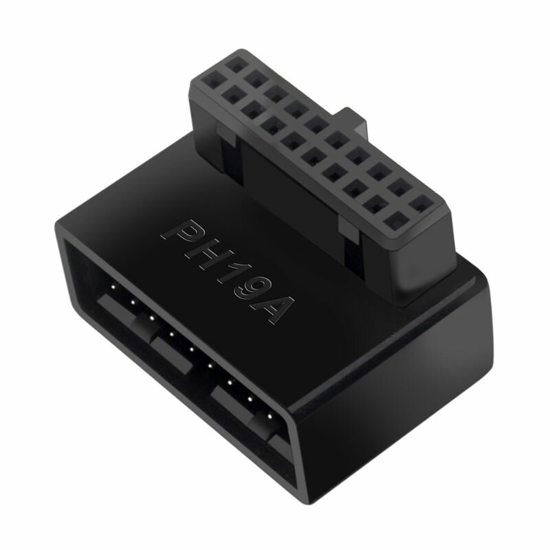 Материнская плата настольного компьютера USB 3.0 Адаптер для подключения 19p 20p Вертикальная вилка Игла с поворотом на 90 Установленный рулевой локоть