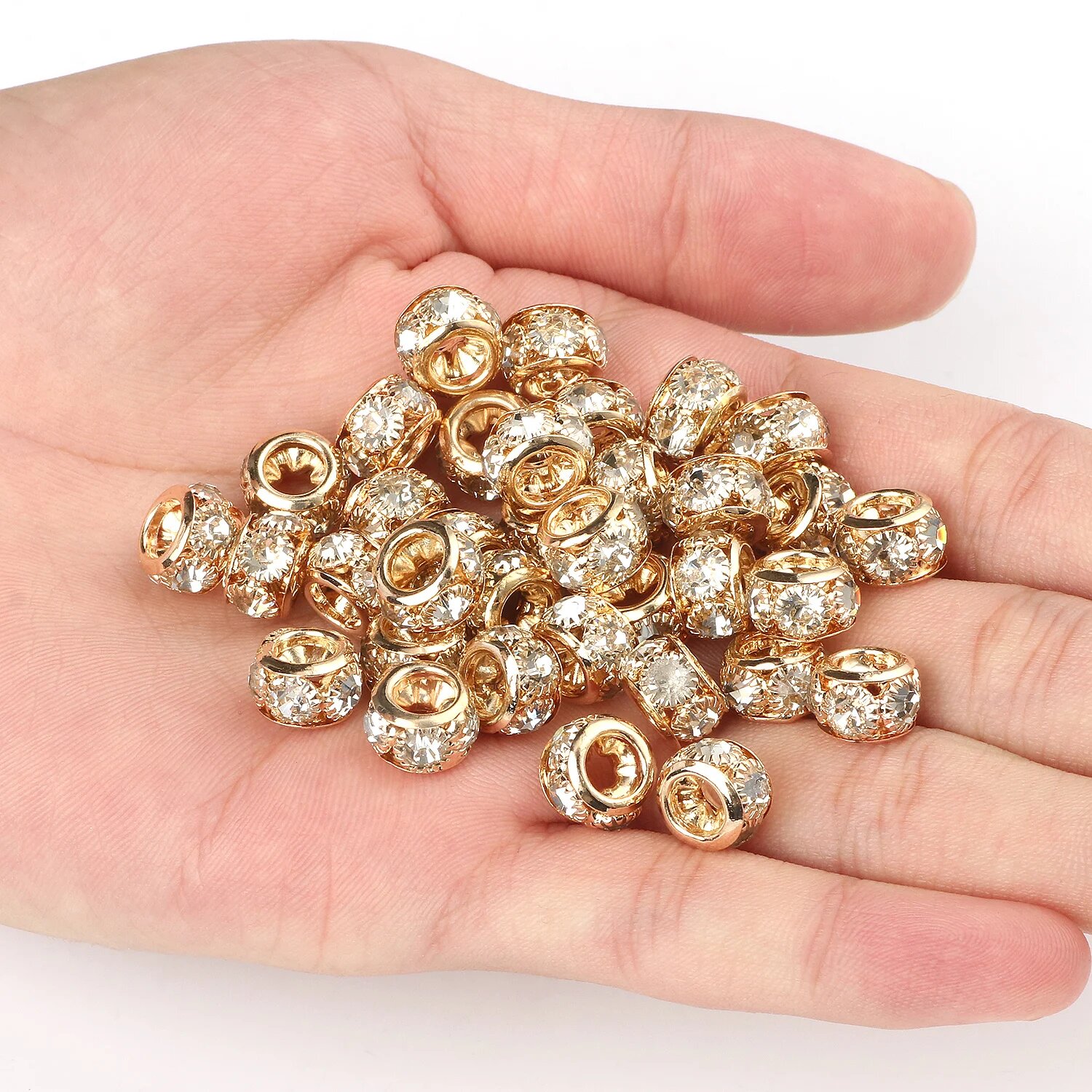 Бусины из хрусталя TTUIJI 8-10 мм 8mm 10pcs, 14k gold