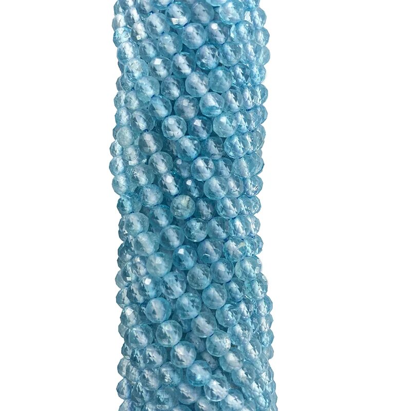 Синие бусины из топаза, 3 мм