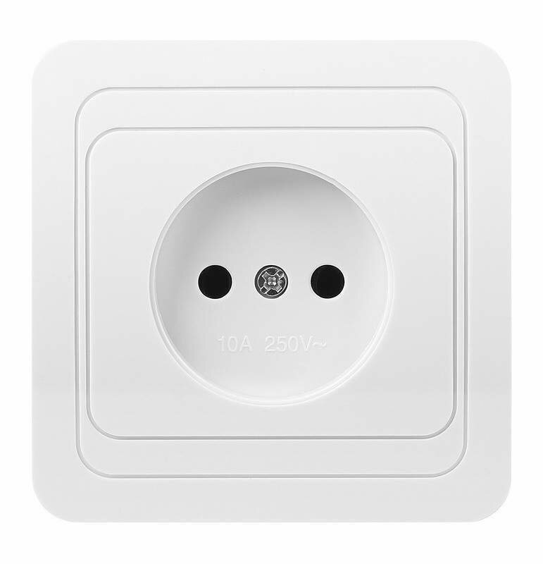 Smartbuy Марс розетка СУ 1 мест. без заземления 10А белая, керамика (SBE-02w-10-S1-N-c)