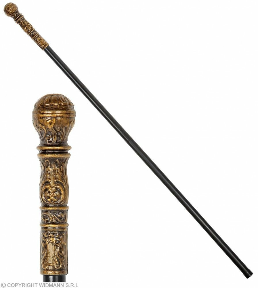 Трость WIDMANN, карнавальная, черный/коричневый, бронзовая, 100см