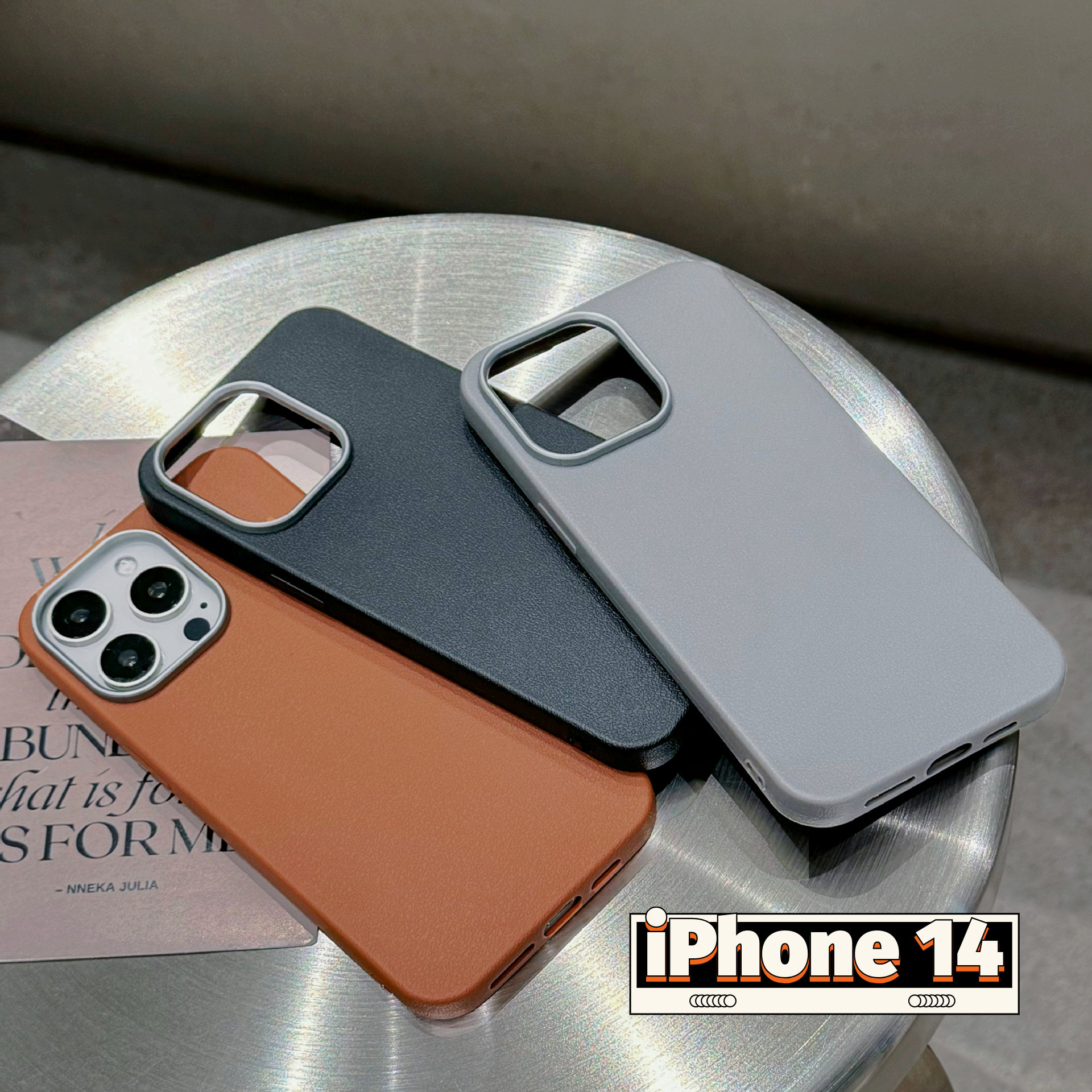 Чехол на айфон 14 черный кожаный - Чехол iPhone 14 черный (искусственная кожа)