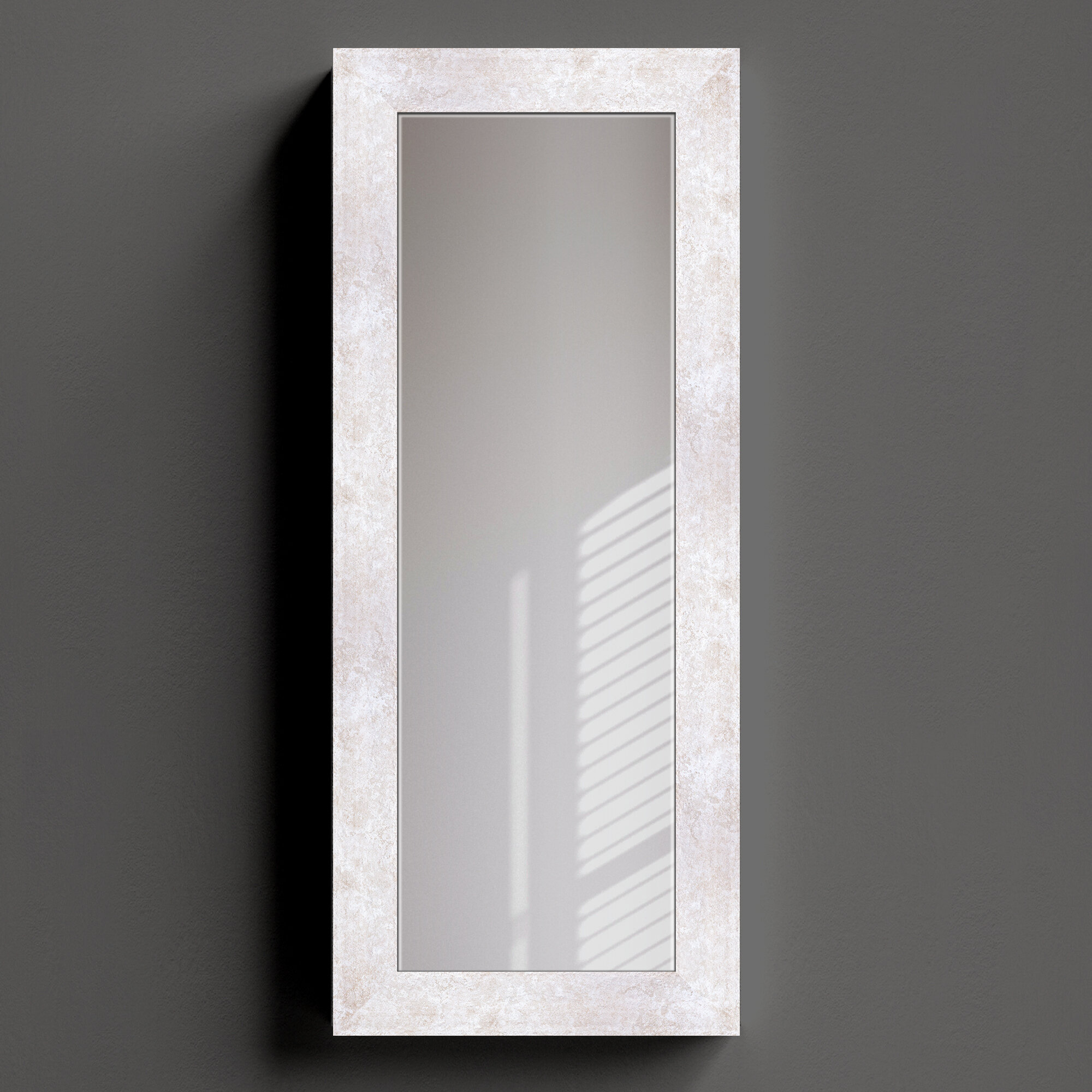 Зеркало настенное 114х47 "мрамор" ALENKOR, в раме, пластик, багет под камень мрамора, прямоугольное, интерьерное