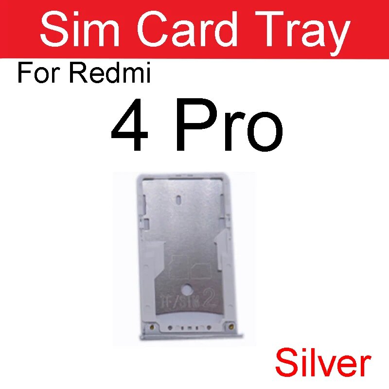 Держатель лотка для SIM-карты памяти для Xiaomi Redmi 4 4A 4X Pro, адаптер для Redmi 4 Pro-Silver