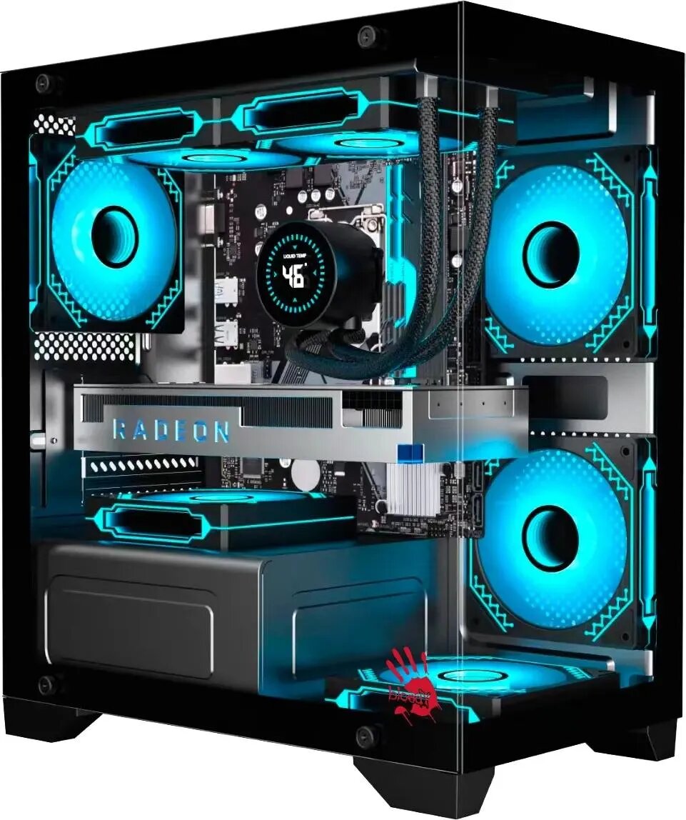 BD-CC103-BK / Корпус mATX BLOODY BD-CC103, Mini-Tower, без БП, черный [bd-cc103-bk]