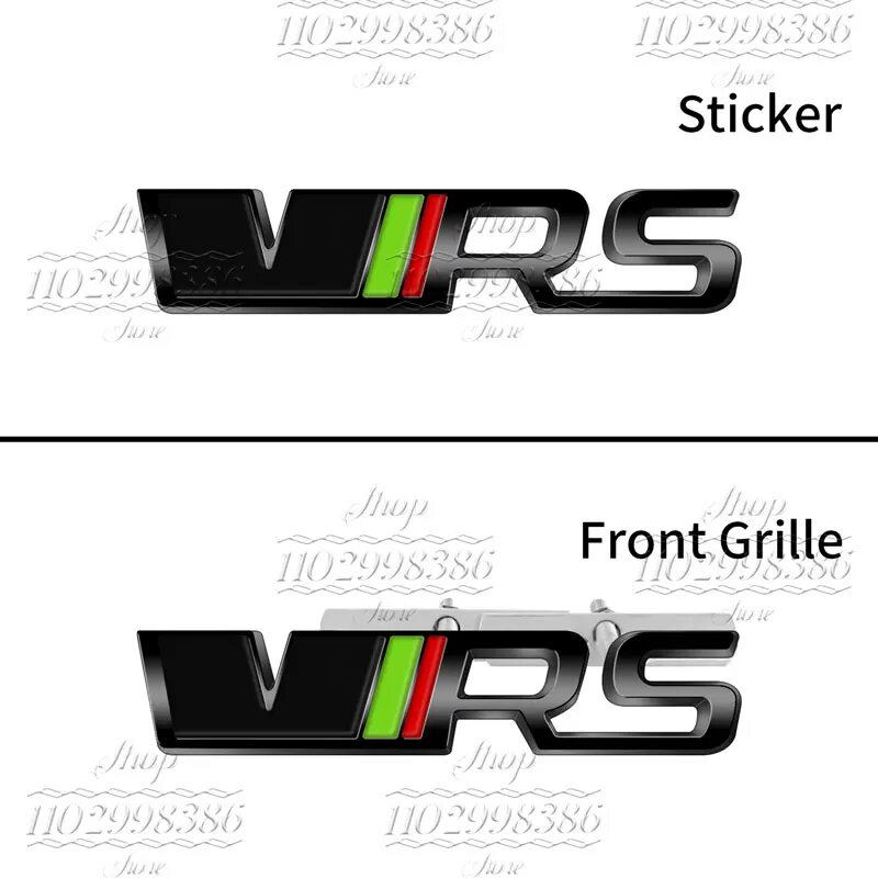 3D металлический логотип VRS, эмблема решетки автомобиля, значок на хвостовой бампер, наклейка для Rapid Octavia 2 3 A5 RS Kodiaq Fabia, аксессуары 9, Sticker