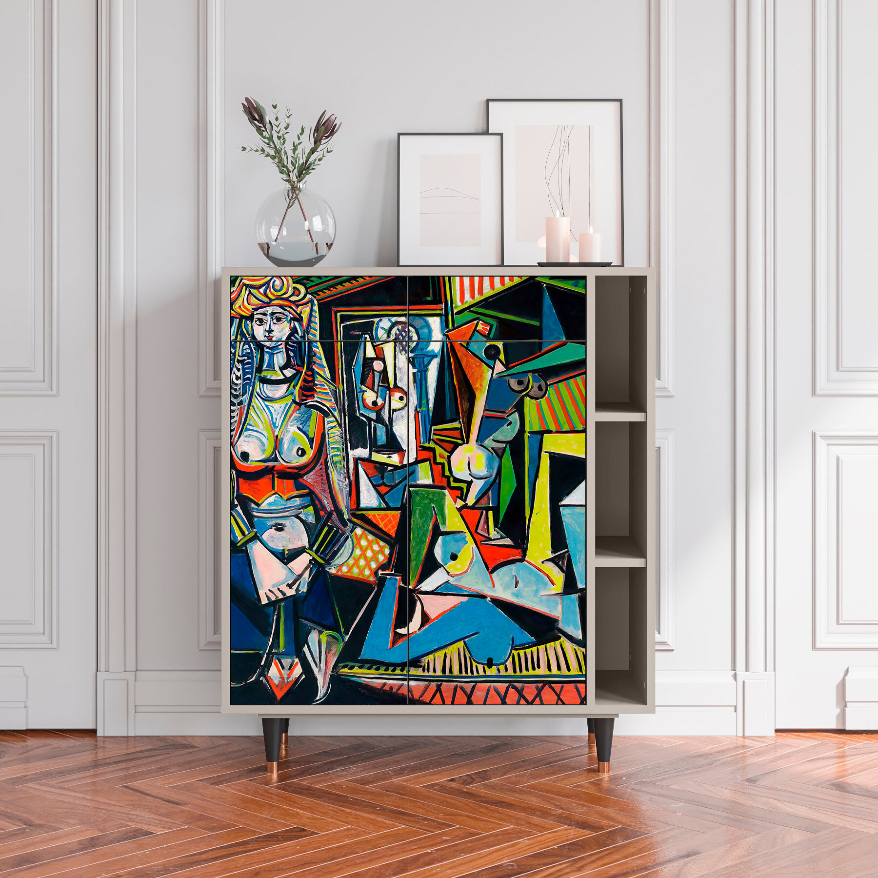 Комод - STORYZ - BS6 Women of Algiers by Pablo Picasso, Размер - 94 x 110 x 41 см, Цвет корпуса - , Сатин