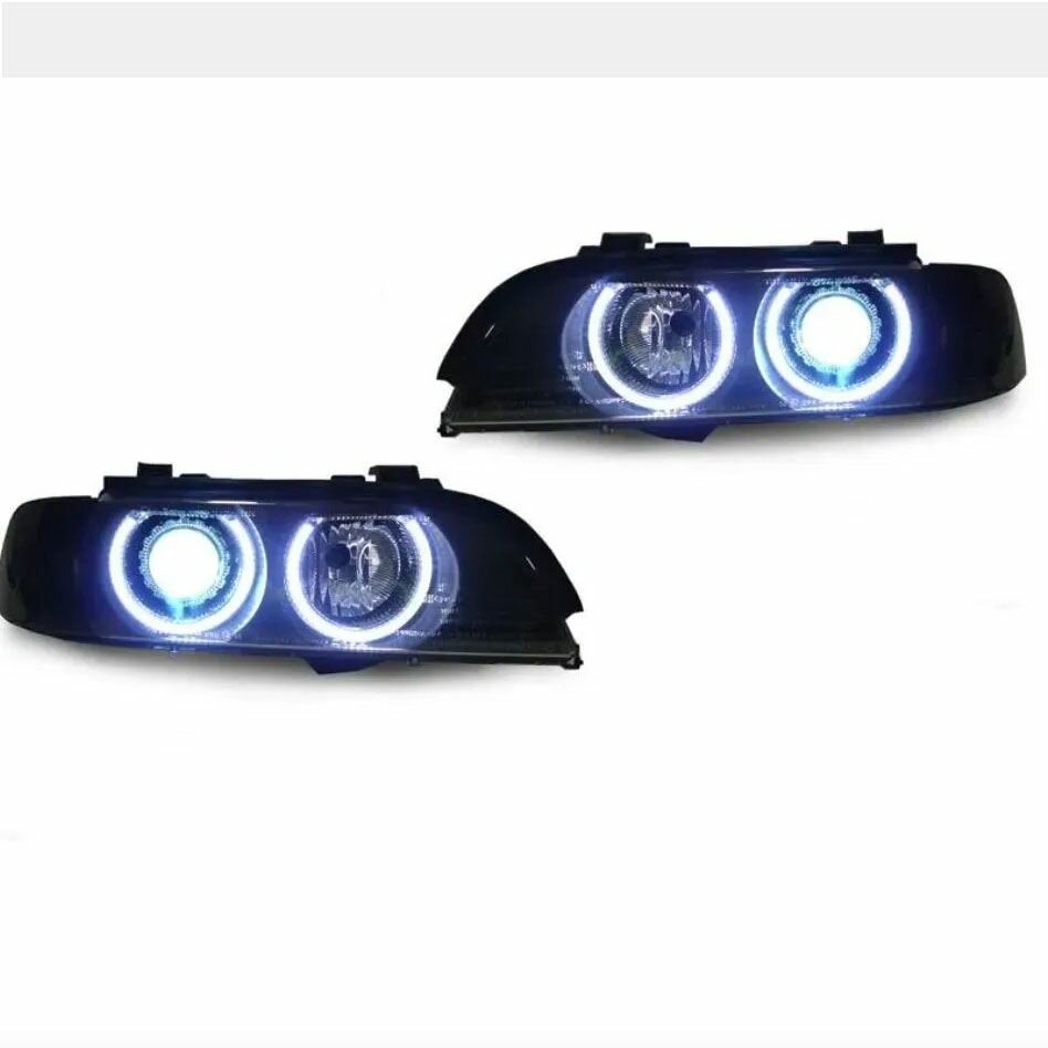 Фары для BMW E39 с ангельскими глазками с белым поворотником