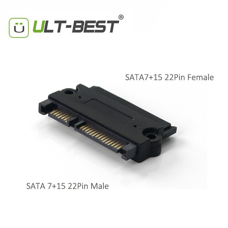 ULT-Best адаптер SATA Male to Female удлинитель SATA 7+15 22P Male to SATA 7+15 22P Female разъем-конвертер черный