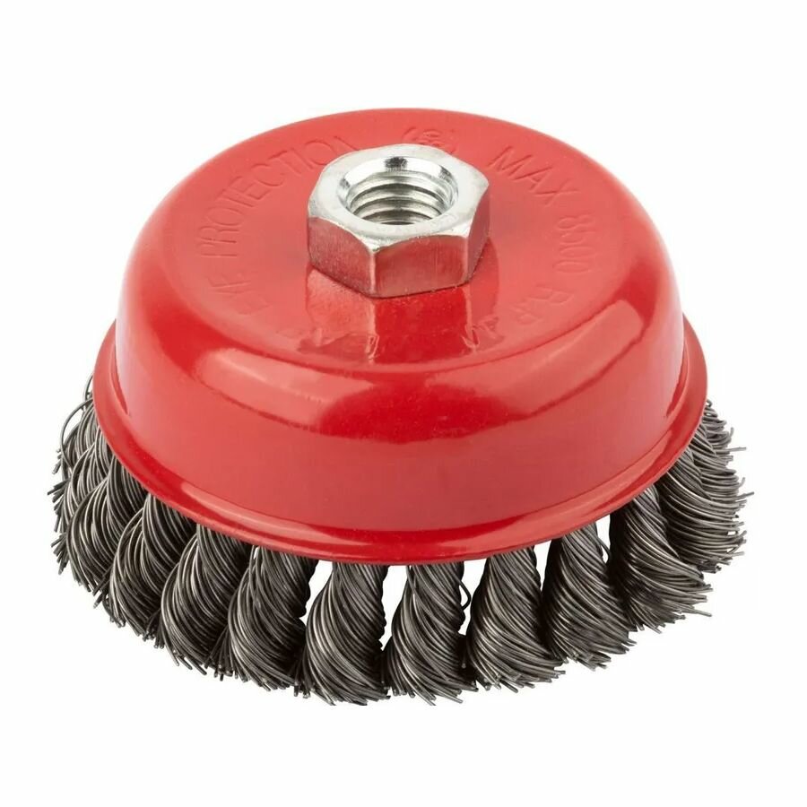 Щетка для УШМ, 125 мм, М14, "чашка", крученая проволока