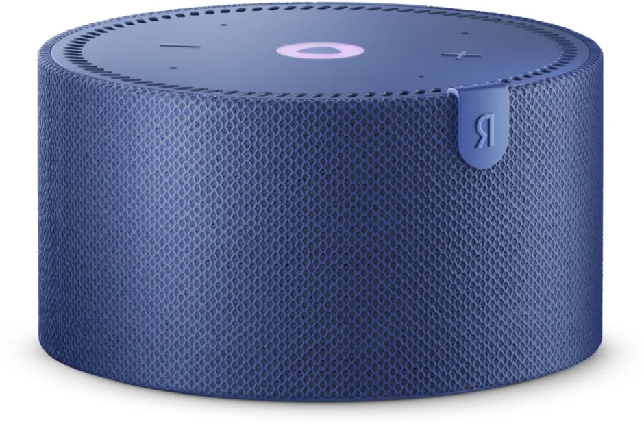 Умная колонка Яндекс Новая Станция Мини (без часов) - умная колонка с Алисой, синий сапфир