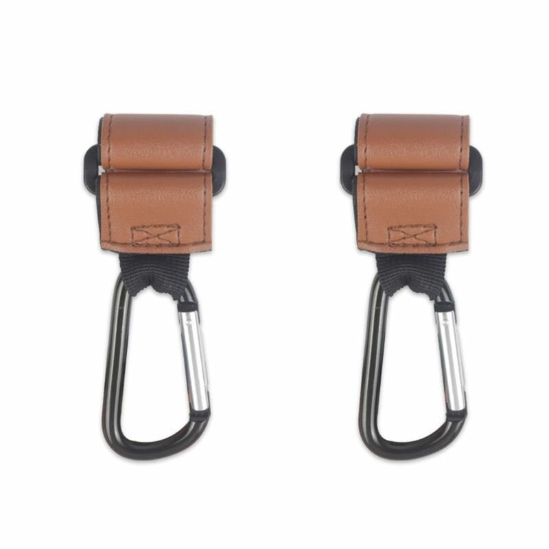 2 крючка для детской коляски-светло-коричневый 2шт
