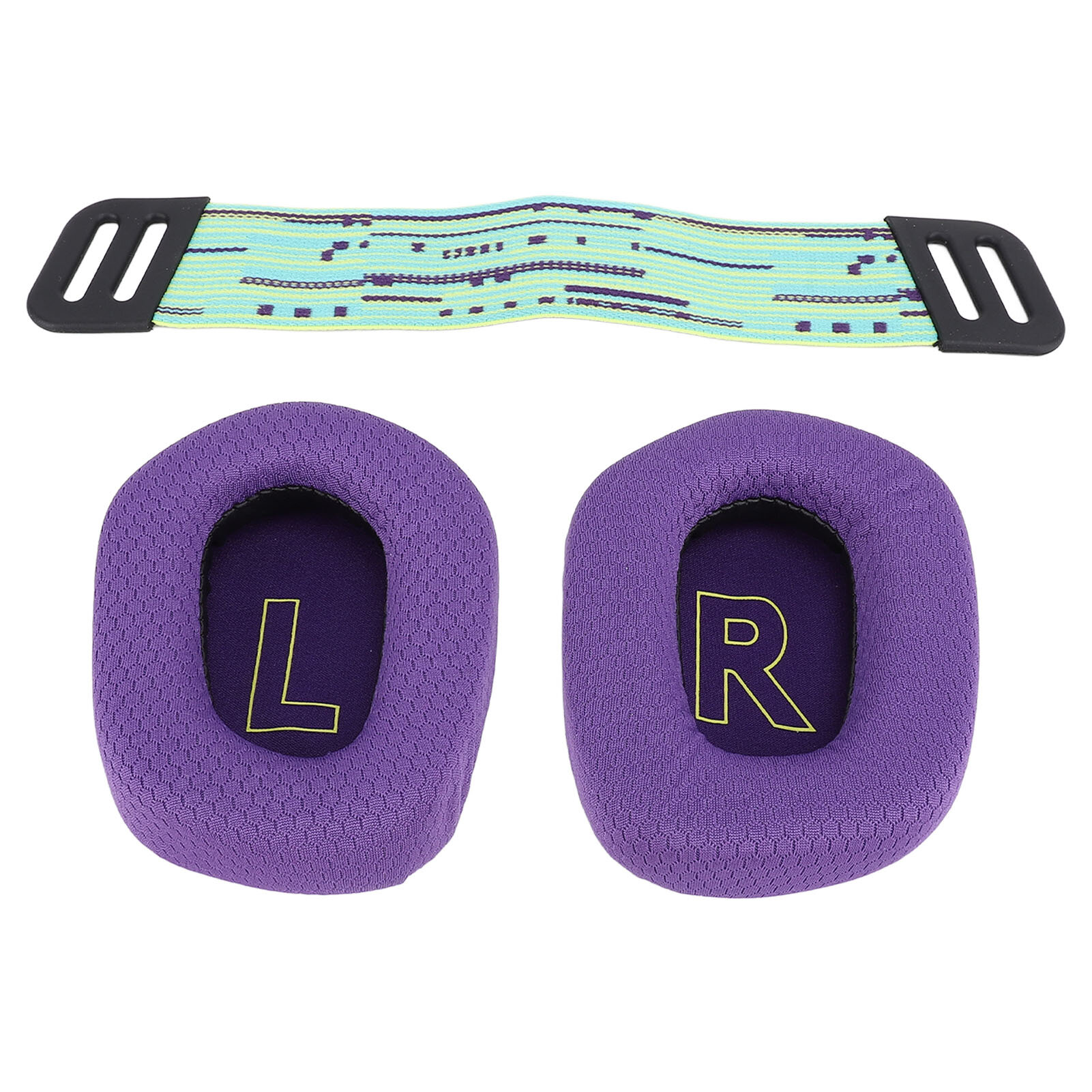 Амбушюры дышащие сетчатые, пена с эффектом памяти, с ремешками для оголовья G733, G335, фиолетовый