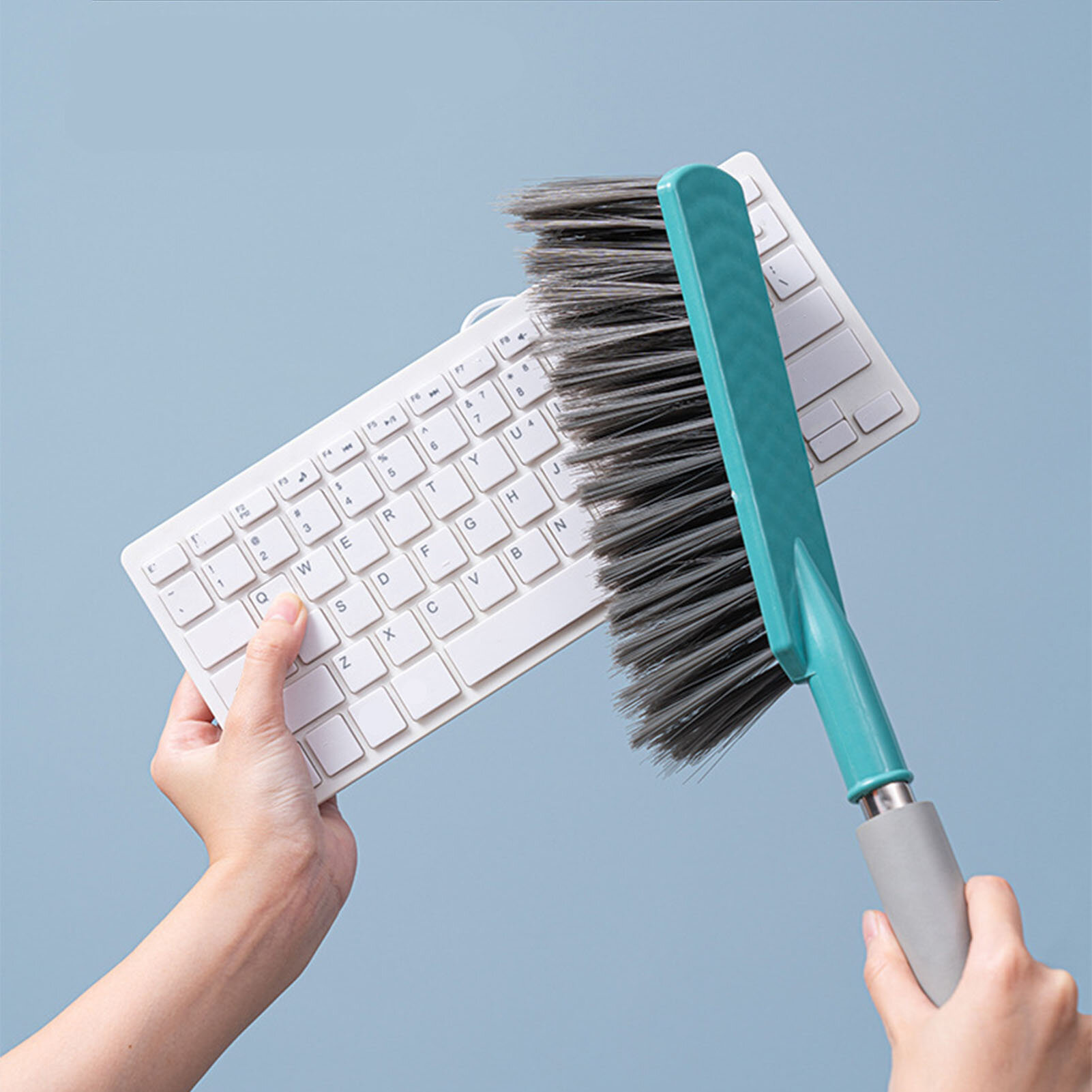 Щетка для подметания кровати Мягкая щетина Нежная щетка для дивана с длинной ручкой Ручная щетка для пыли для спальни Зеленая