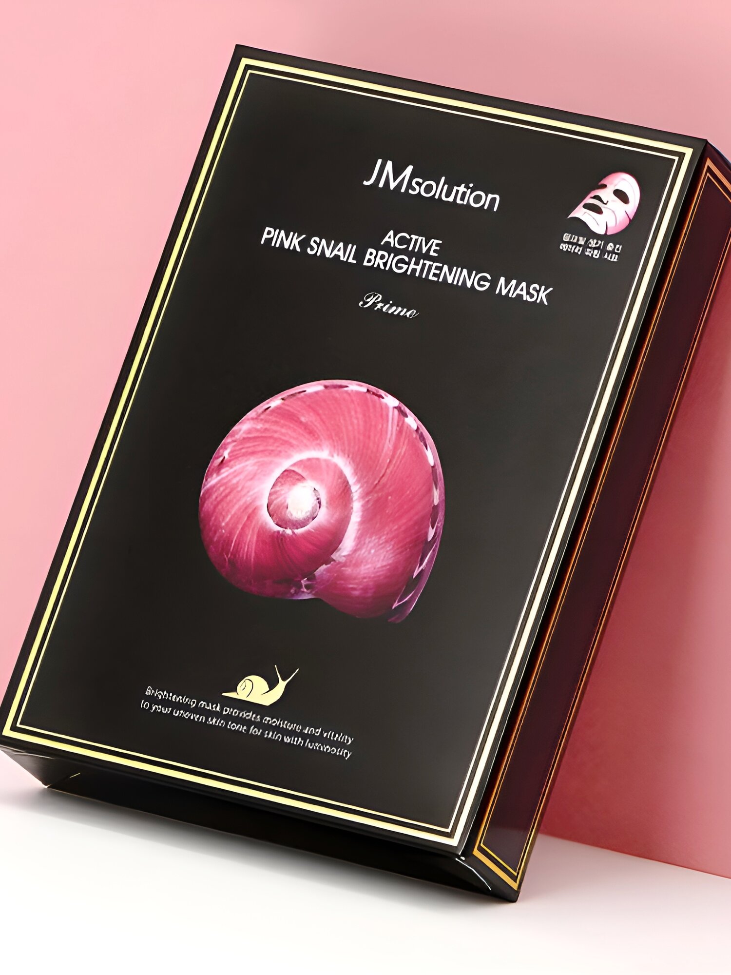 JMsolution ультратонкая осветляющая маска с муцином улитки Active Pink Snail Brightening Mask Prime, 30 мл*10 шт.