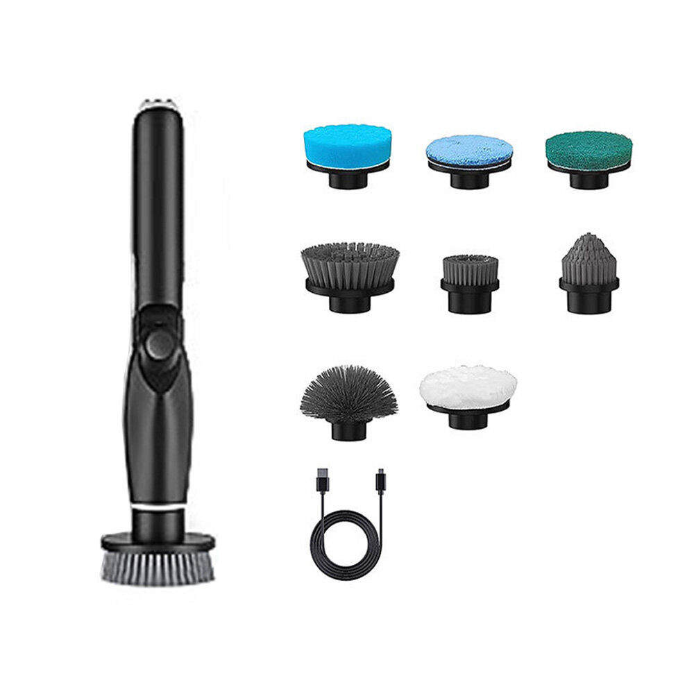 Электрический скруббер 9-в-1 Электрический спин с 9 щетками щетки беспроводная чистящая кисточка скруббер Телескопическая ручка 4 Регулируемый угол IPX7.