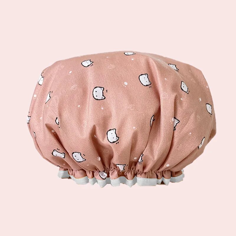 MOONBIFFY Водонепроницаемая шапочка для душа Розовый, Pink kitten