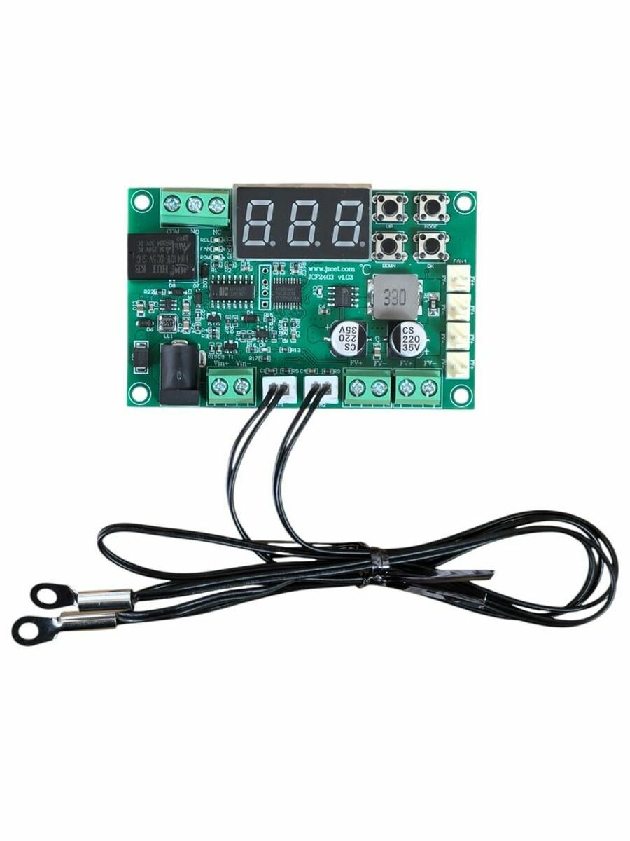 Регулятор оборотов вентилятора по температуре + термостат, 6 выходов, 12/24В, 3А, JCF2403