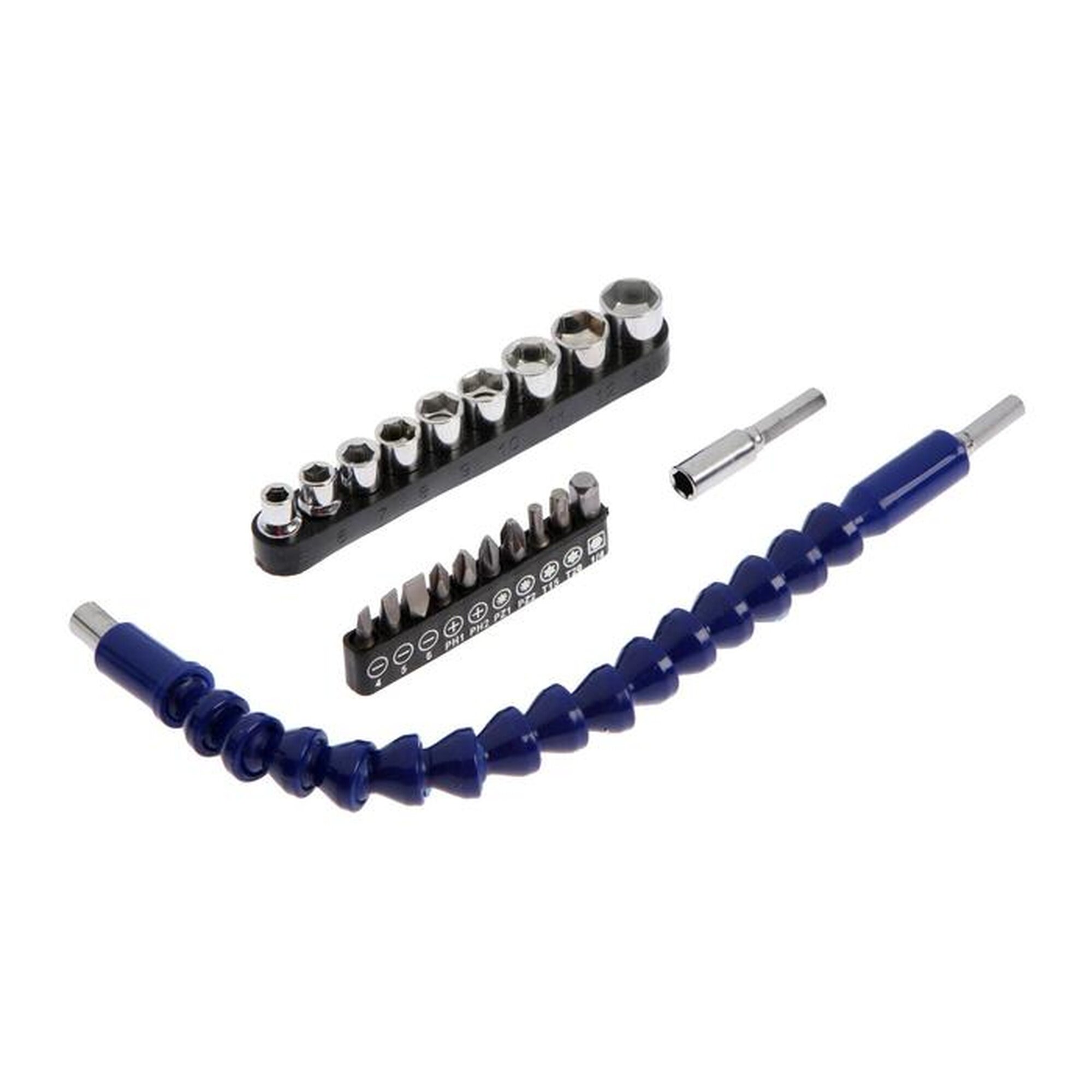 Набор бит с гибким удлинителем тундра, PH-SL-PZ-TX 25 мм, с торцевыми головками, 21 предмет 537817