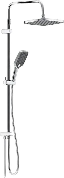 Душевая стойка Damixa Gala 953000000 хром, глянцевая, душевая система с тропическим душем, без смесителя, латунная