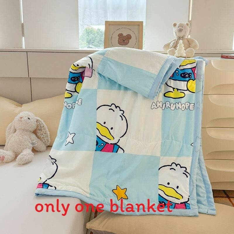 Kids summer cooling bed cover with cartoon design and polyester fiber for sleep and play baker duck
