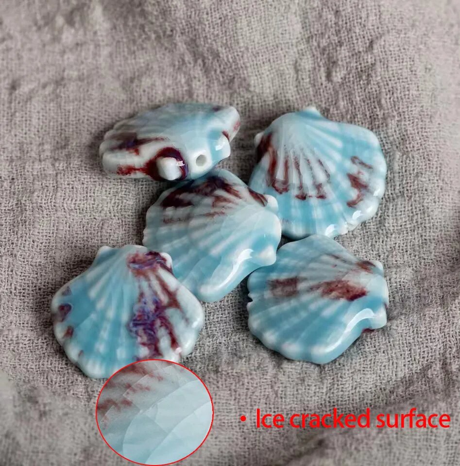 Керамические подвески-гребешки, набор из 5 шт. 5pcs-two side-MY212B