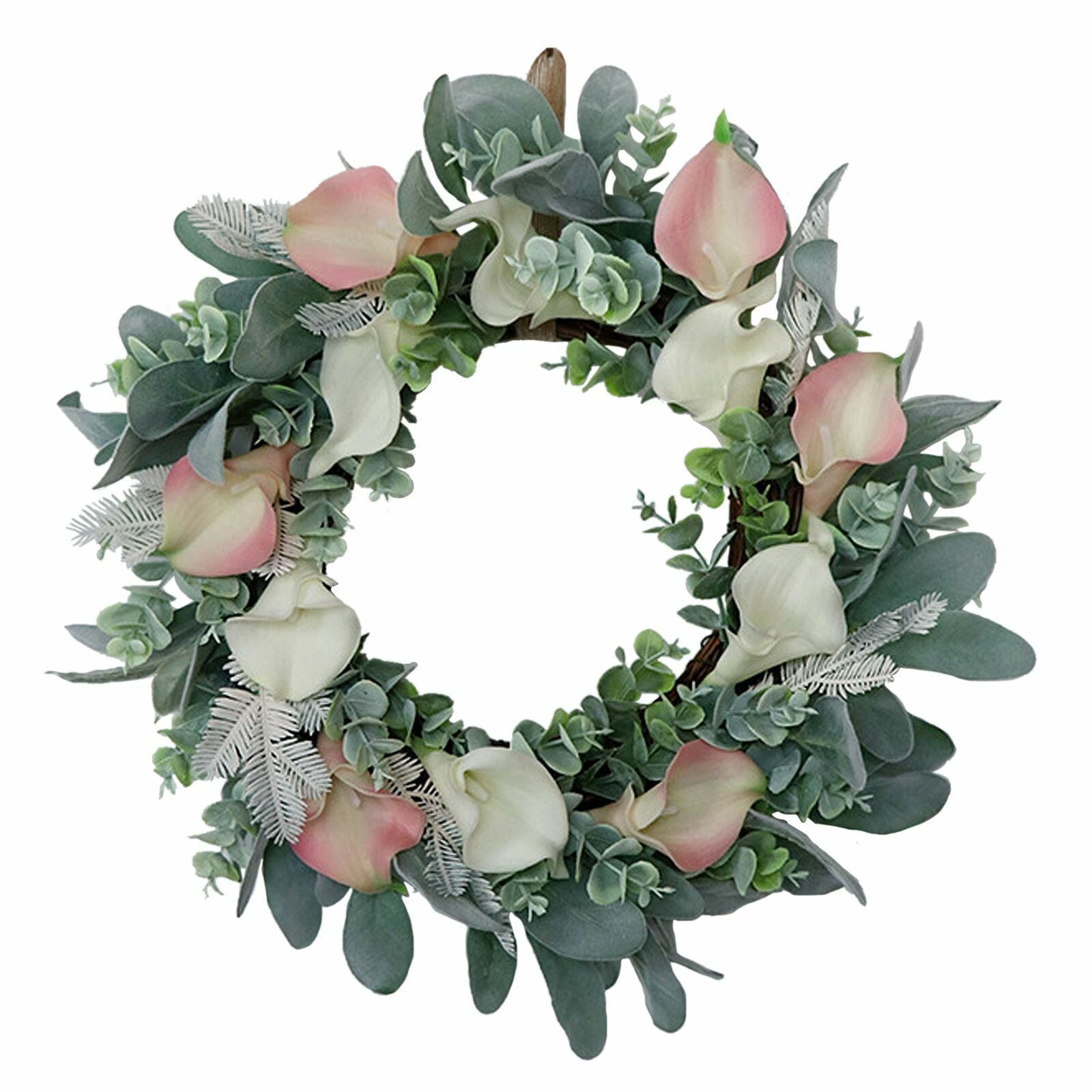 Белый искусственный венок ротанговый венок с цветами для украшения дверей, стен и окон