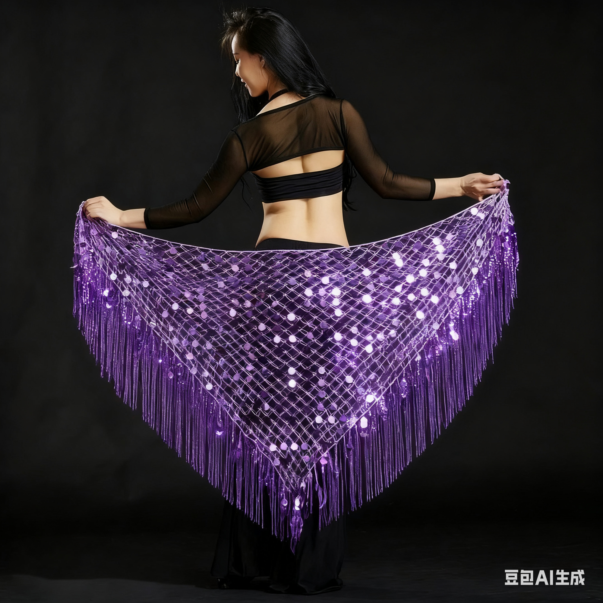 Пояс для танца живота "Восточные танцы", золотистый, фиолетовый