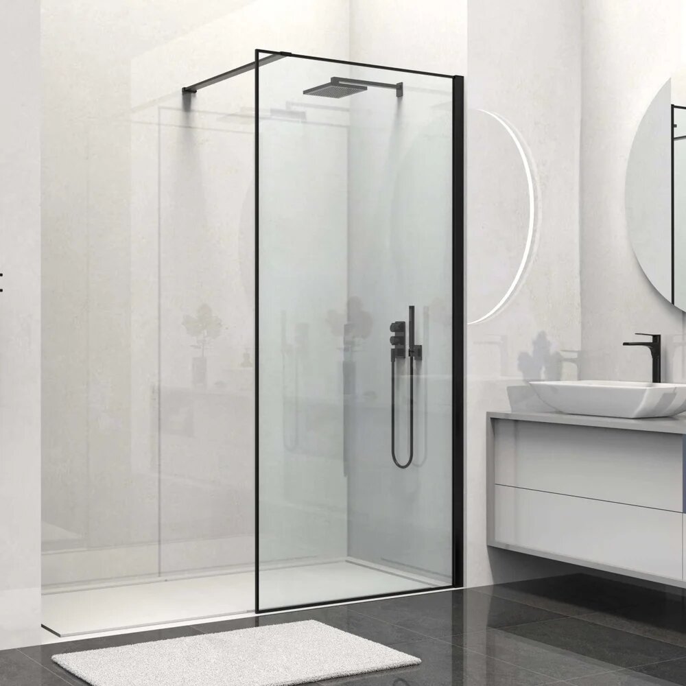 Душевая перегородка Walk-In VSW-1HS900CLB, 900*2000, черный матовый, стекло прозрачное