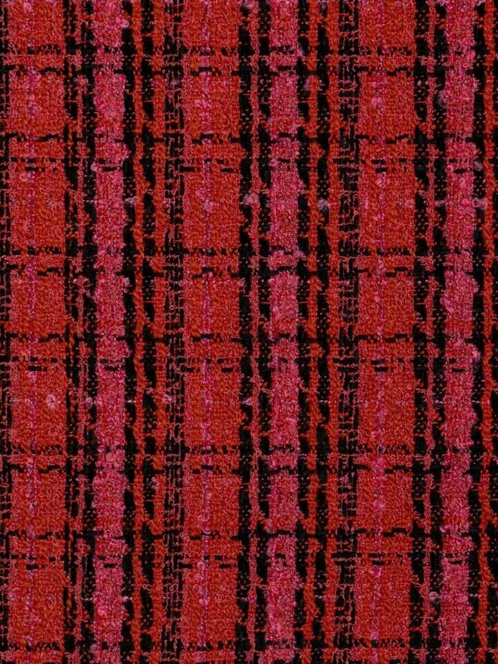 Ткань для шитья и рукоделия, твид шанель красного цвета, отрез 1,40х2 м