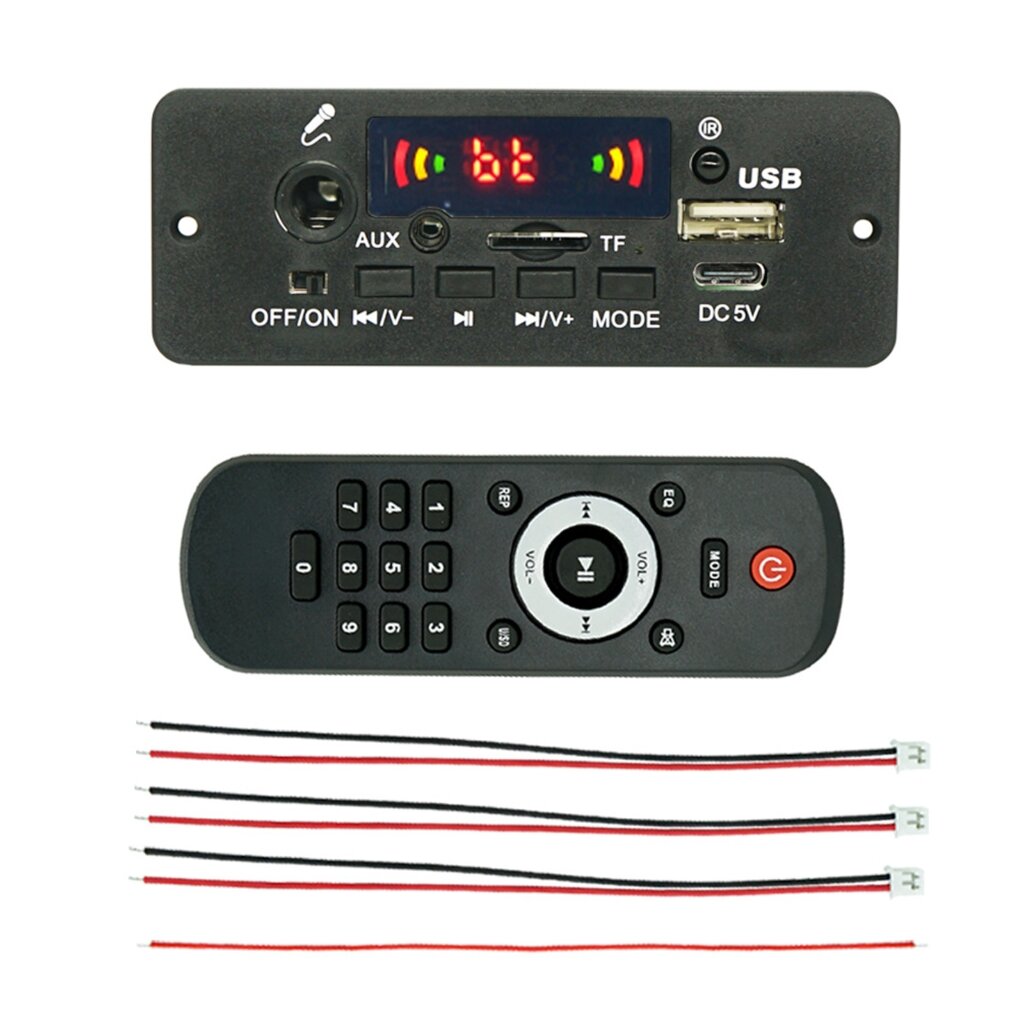 Автомобильный MP3-плеер, модуль записи, Беспроводной Bluetooth-совместимый модуль декодирования 5.0, Поддержка платы USB MP3-декодеров.