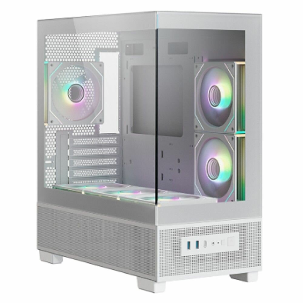 Корпус для компьютера XASTRA, Q500M 6ARGB-C10-UC WH, (Q500M-6FM12A-C10-UC-WH), тип Miditower