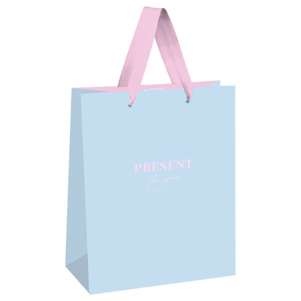 Пакет подарочный 33*42*12см MESHU "Monochrome. Blue", матовая ламинация, 382392