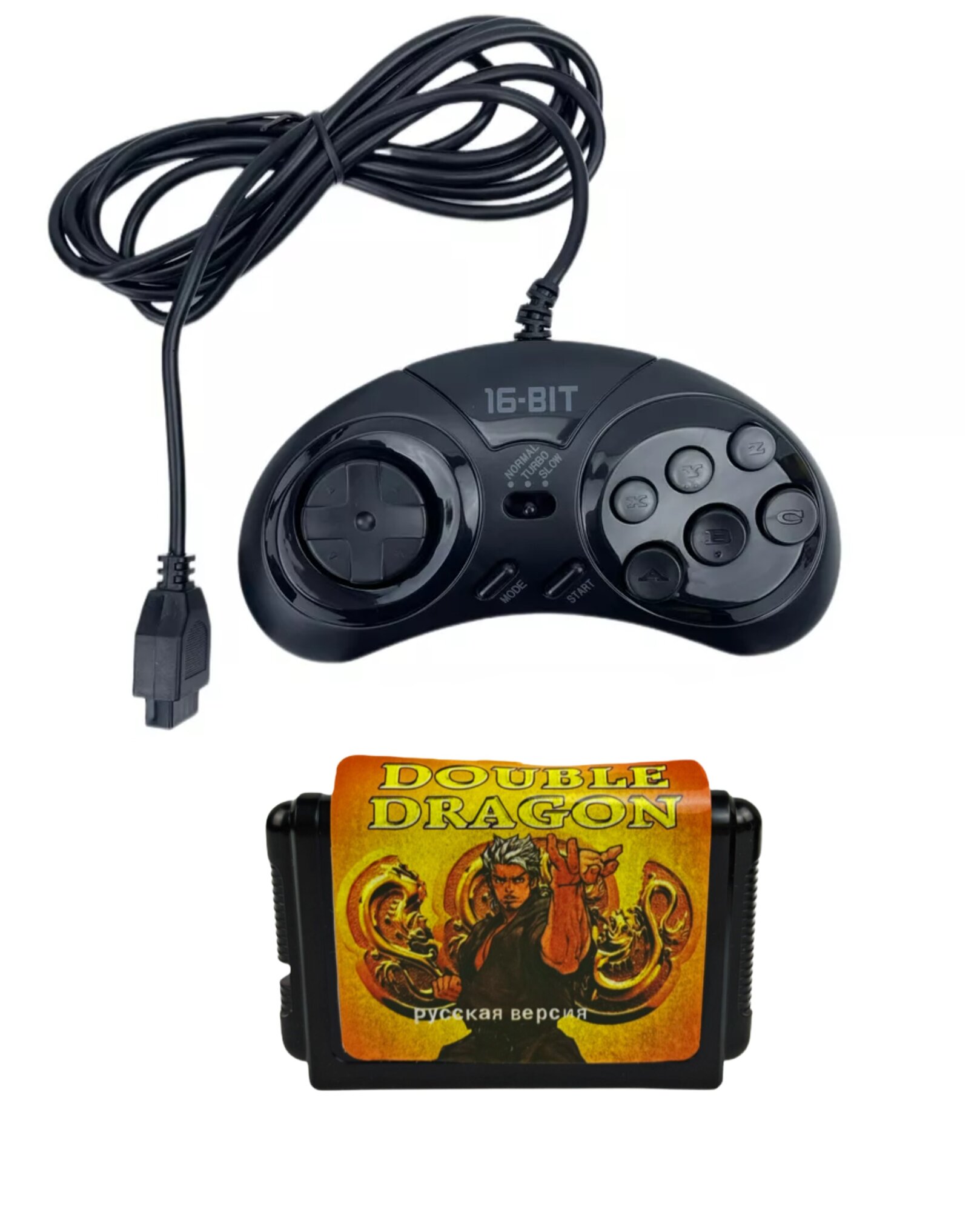 Игровой картридж для Сега Doble Dragon, джойстик для Sega Megadrive 16 бит, проводной, 170 см