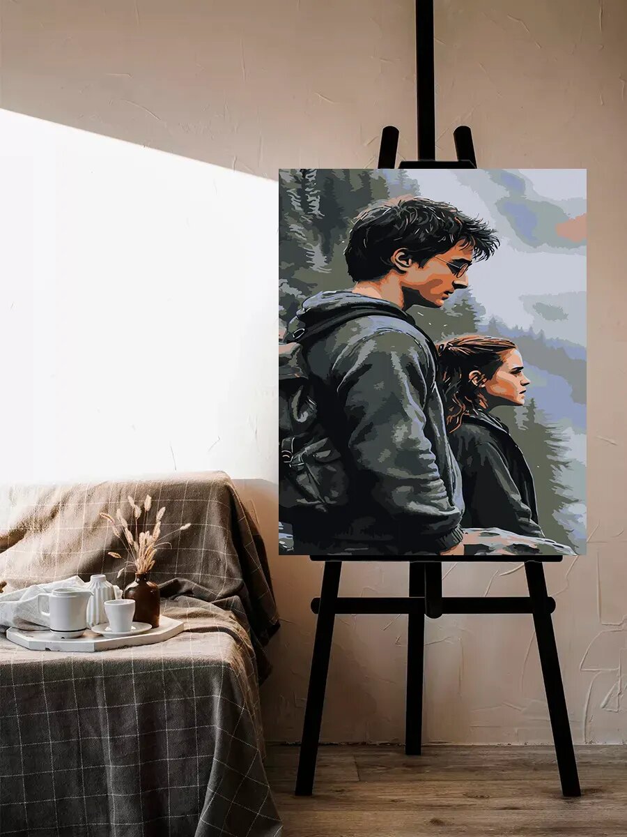 Картина по номерам Гарри Поттер и Гермиона Лес Река