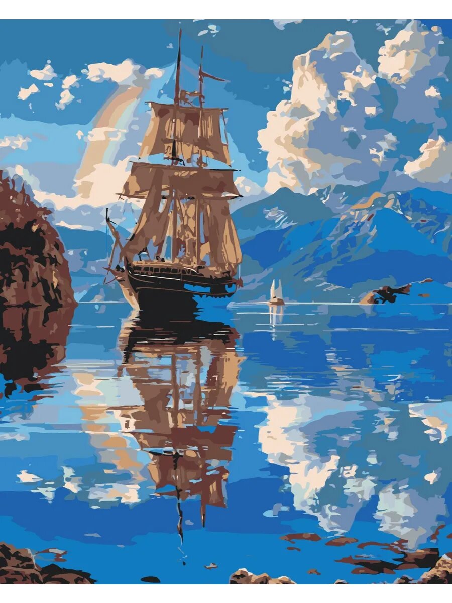 Картина по номерам Катти Сарк Парусный клипер Море Корабль