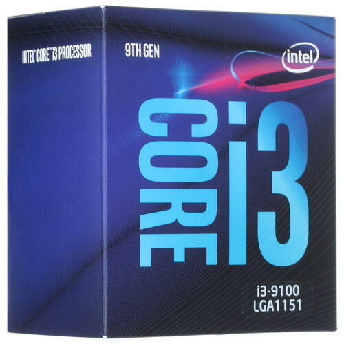 Процессор Intel Core i3-9100 BOX (BX80684I39100) - LGA 1151-v2, 4 x 3.6 ГГц, L2 - 1 МБ, L3 - 6 МБ, 2хDDR4-2400 МГц, Intel UHD Graphics 630, TDP 65 Вт, кулер