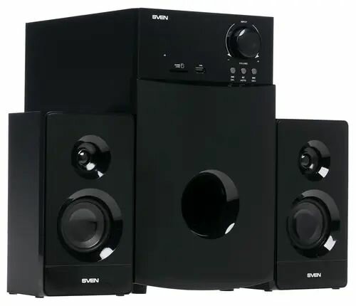 Колонки 2.1 SVEN MS-2100 (SV-012236) черный - 80 Вт, беспроводной ПДУ, SD, питание - сеть 220 В