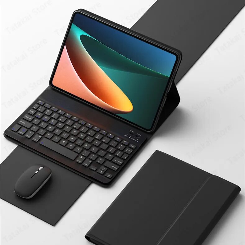 Кожаный чехол-клавиатура senorita для Lenovo Tab P11/P11 Pro, black squarekeycaseM, P11 Russian keyboard