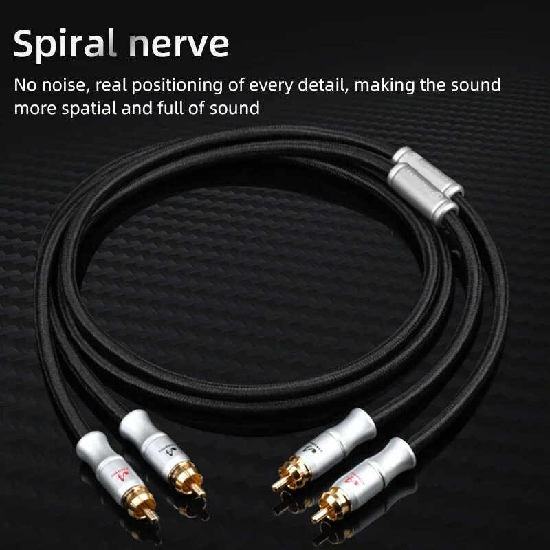 Кабель Hi-Fi RCA, 6N OFC, двойной RCA на двойной RCA для автомобильного усилителя, звуковая коробка, сабвуфер, динамик